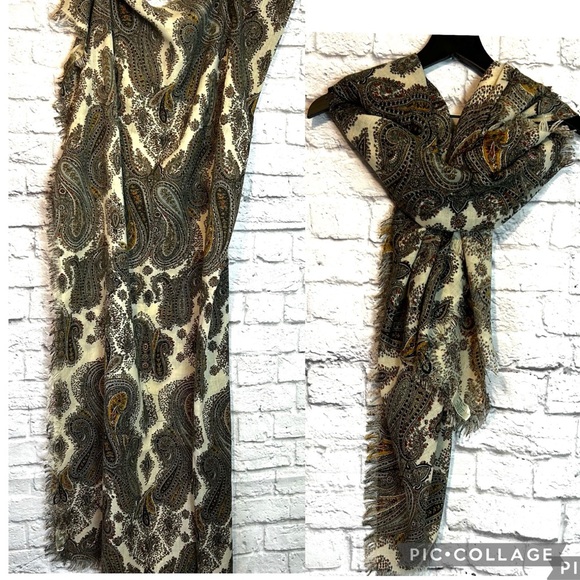 Merle | Accessories | Merle Limited Paisley Wool Blend Square Scarf ...